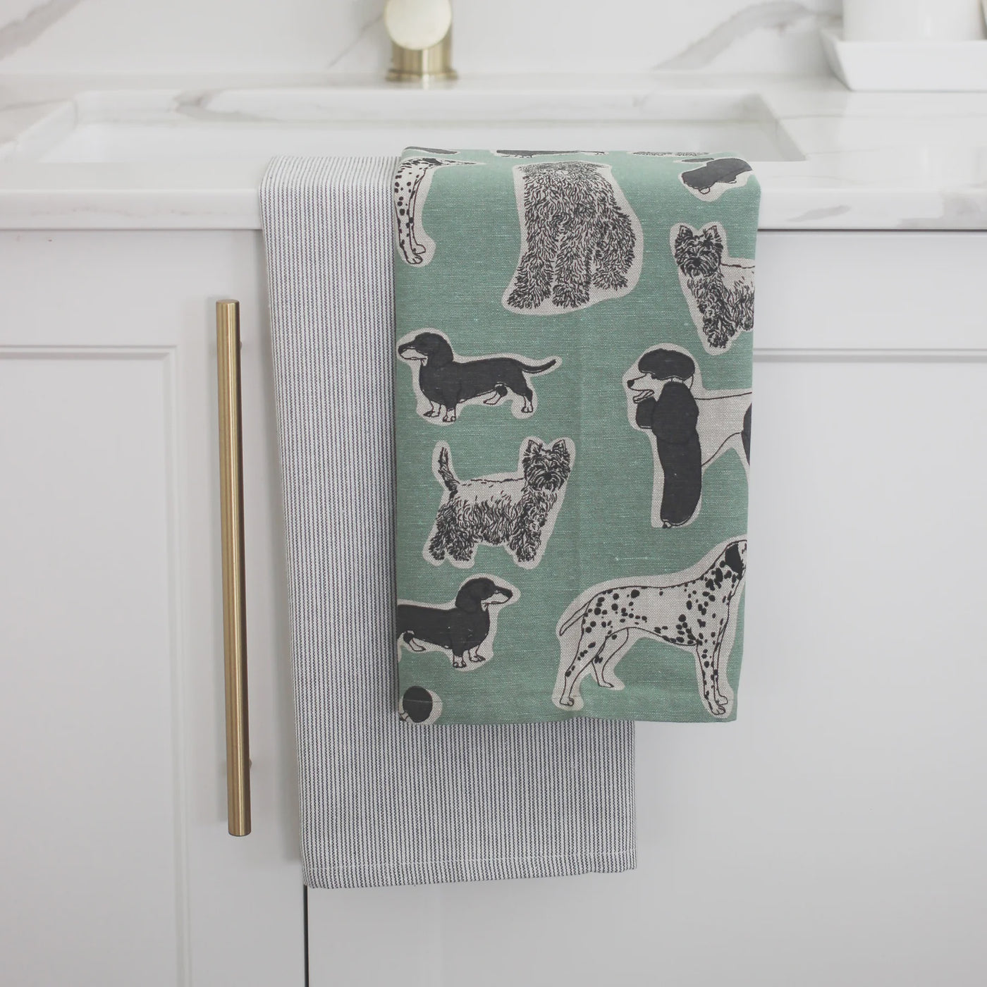 Raine & Humble Woof Tea Towel 2pk - Aqua - Good Thing